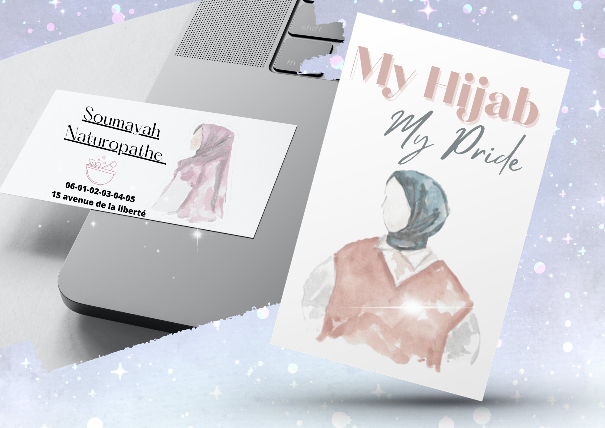 Hijabi Stickers, 90s Stickers, Watercolor Digital Stickers, Goodnote ...