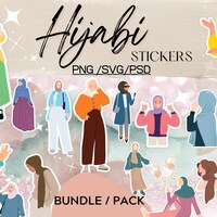 Hijab Girl Sticker Set 3 : Stickers Characters (digital Download) - Etsy