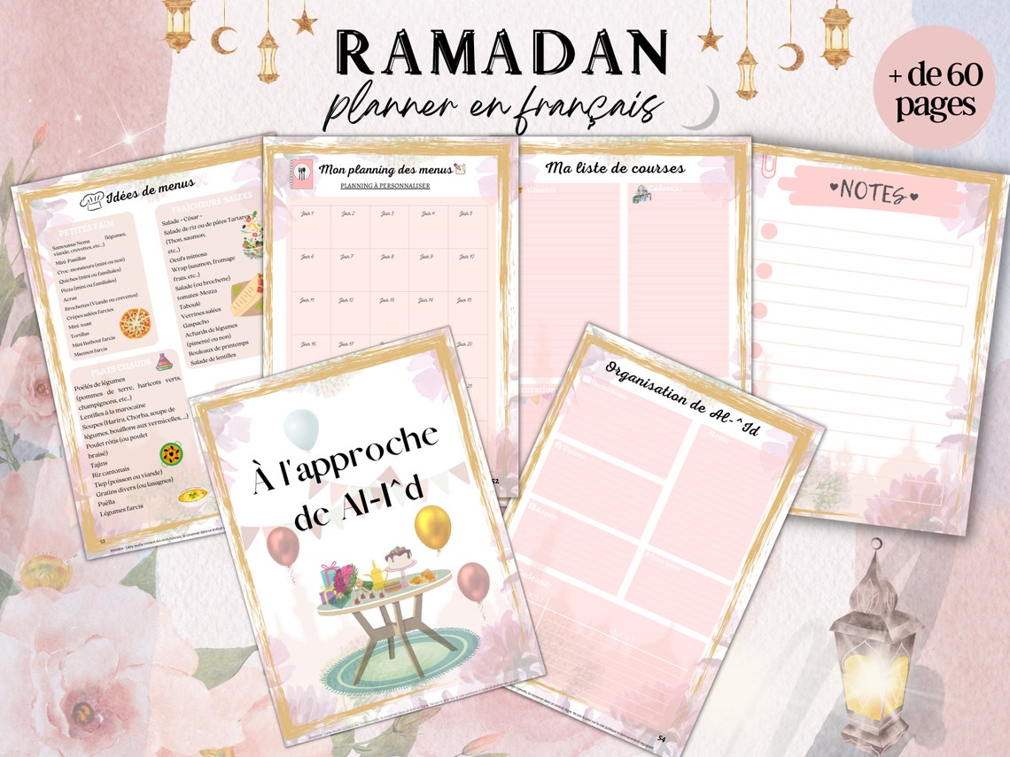 Ramadan planner, fiche islam, cahier islam, ramadan 2024, planning ramadan, digital, Ramadan ...