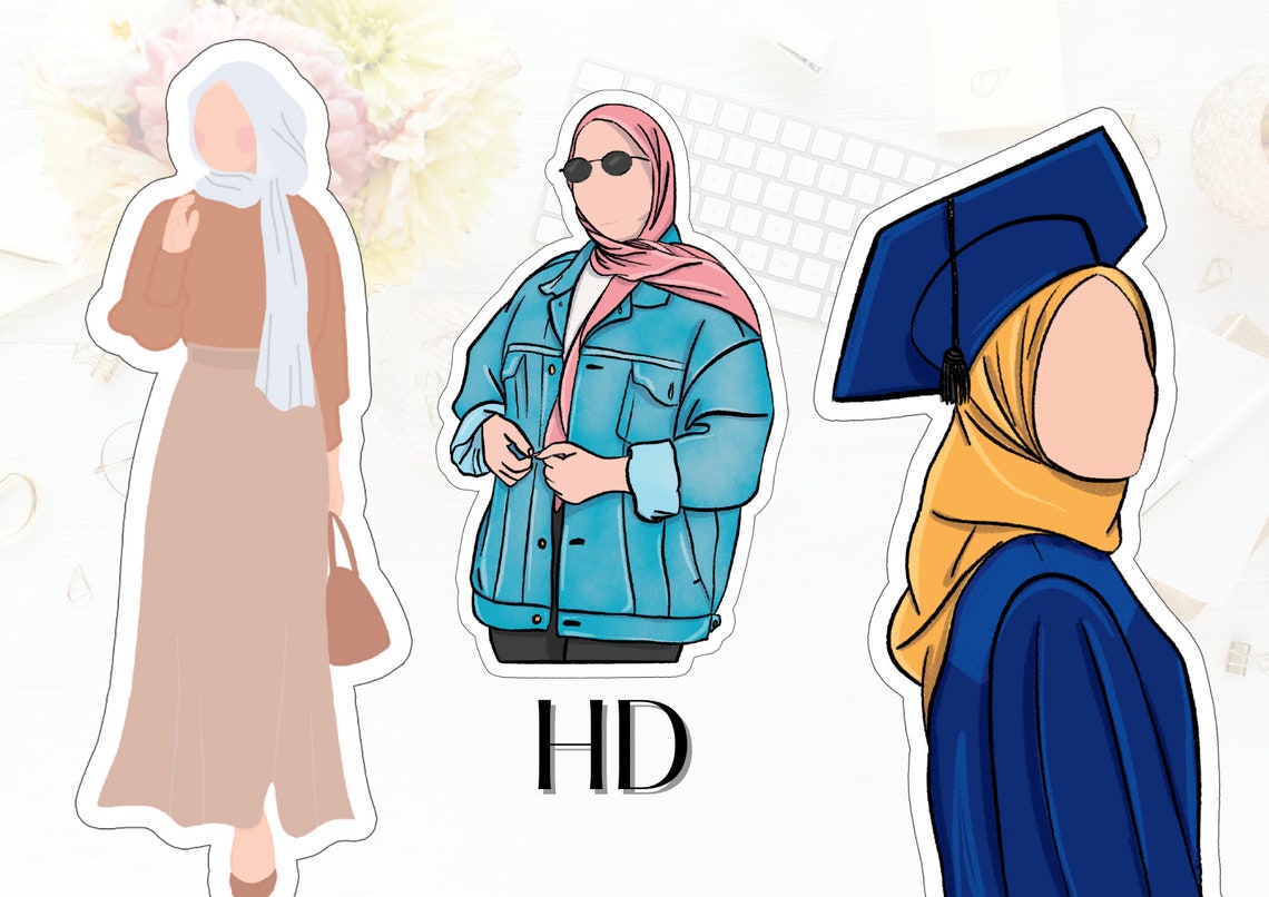 Hijab Sticker, Muslim Stickers, Muslimah Stickers, Png Stickers, Svg ...