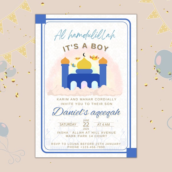 Aqeeqah Invitation Cards - Etsy