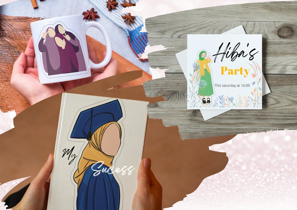 Hijab Sticker, Muslim Stickers, Muslimah Stickers, Png Stickers, Svg ...