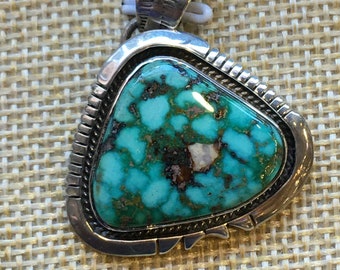 Kingman Turquoise Drop Pendant of Natural Gem High Grade Dark Blue ...