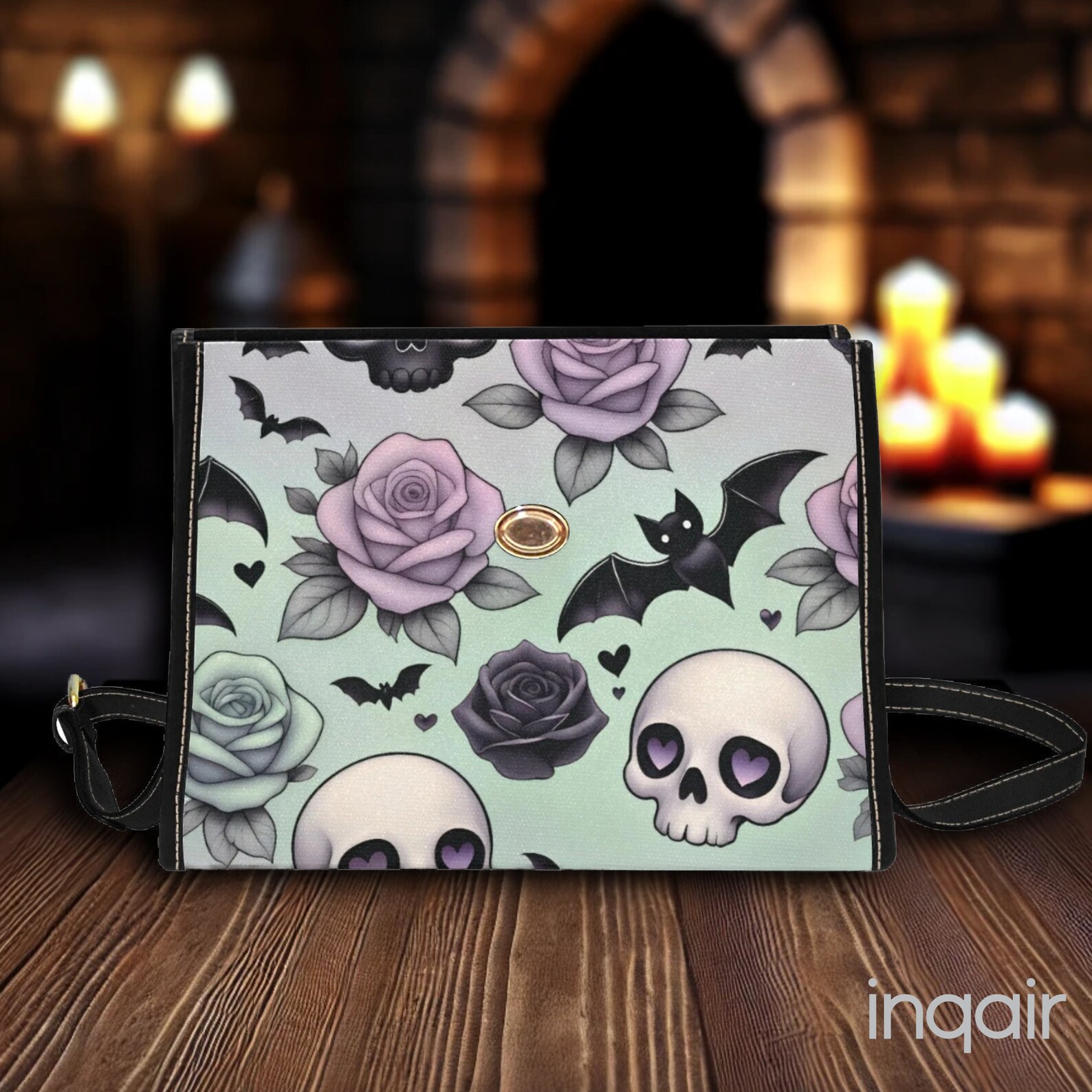 Kawaii Gothic Purse Handbag, Goth Pastel Canvas Purse, Goth Kawaii ...