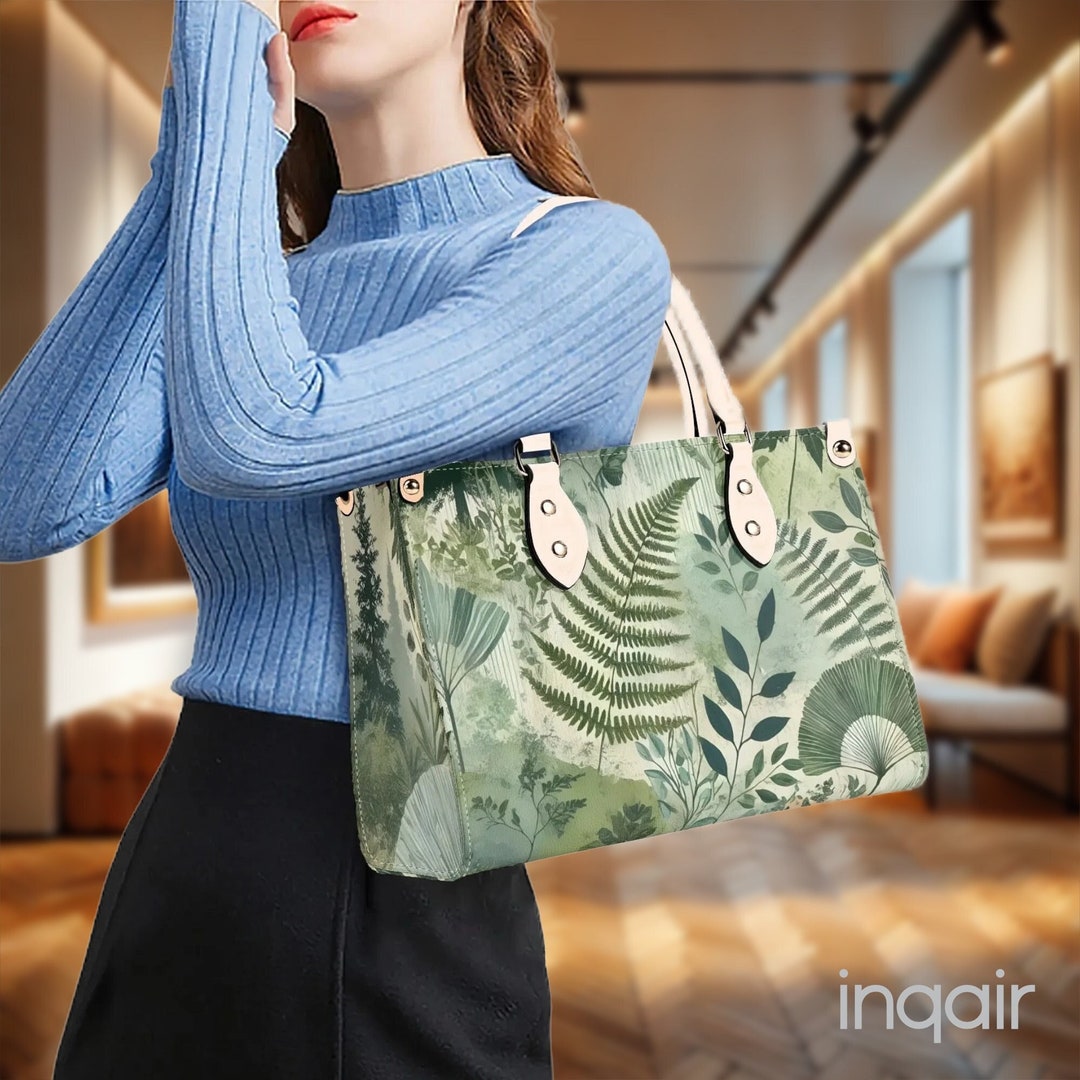 Forest Sage Green Hand Bag Cottagecore Vegan Leather Handbag for Nature ...