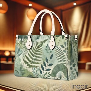 Forest Sage Green Hand Bag Cottagecore Vegan Leather Handbag for Nature ...