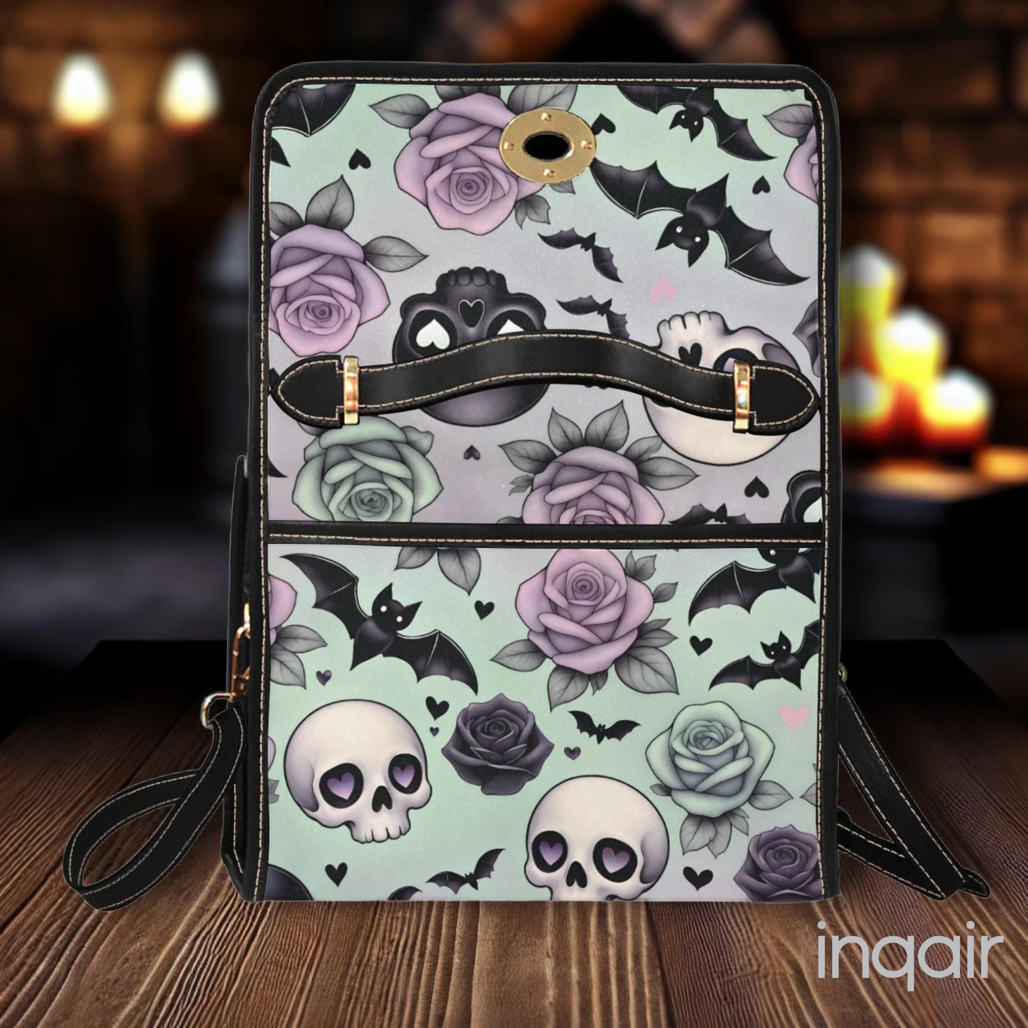 Kawaii Gothic Purse Handbag, Goth Pastel Canvas Purse, Goth Kawaii ...