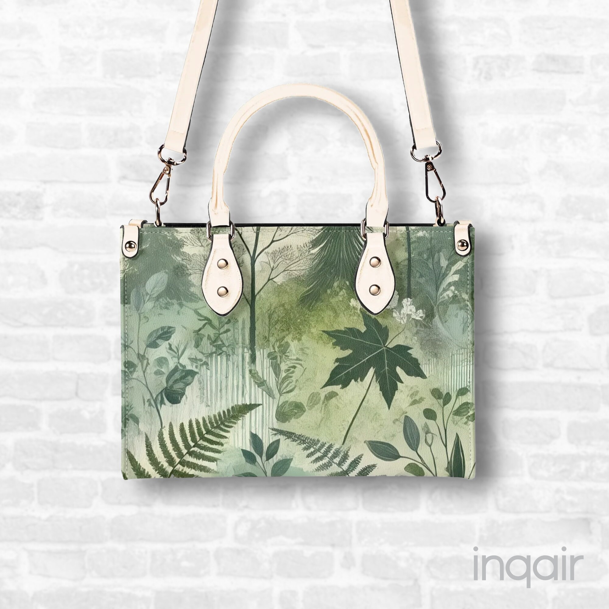 Forest Sage Green Hand Bag Cottagecore Vegan Leather Handbag for Nature ...