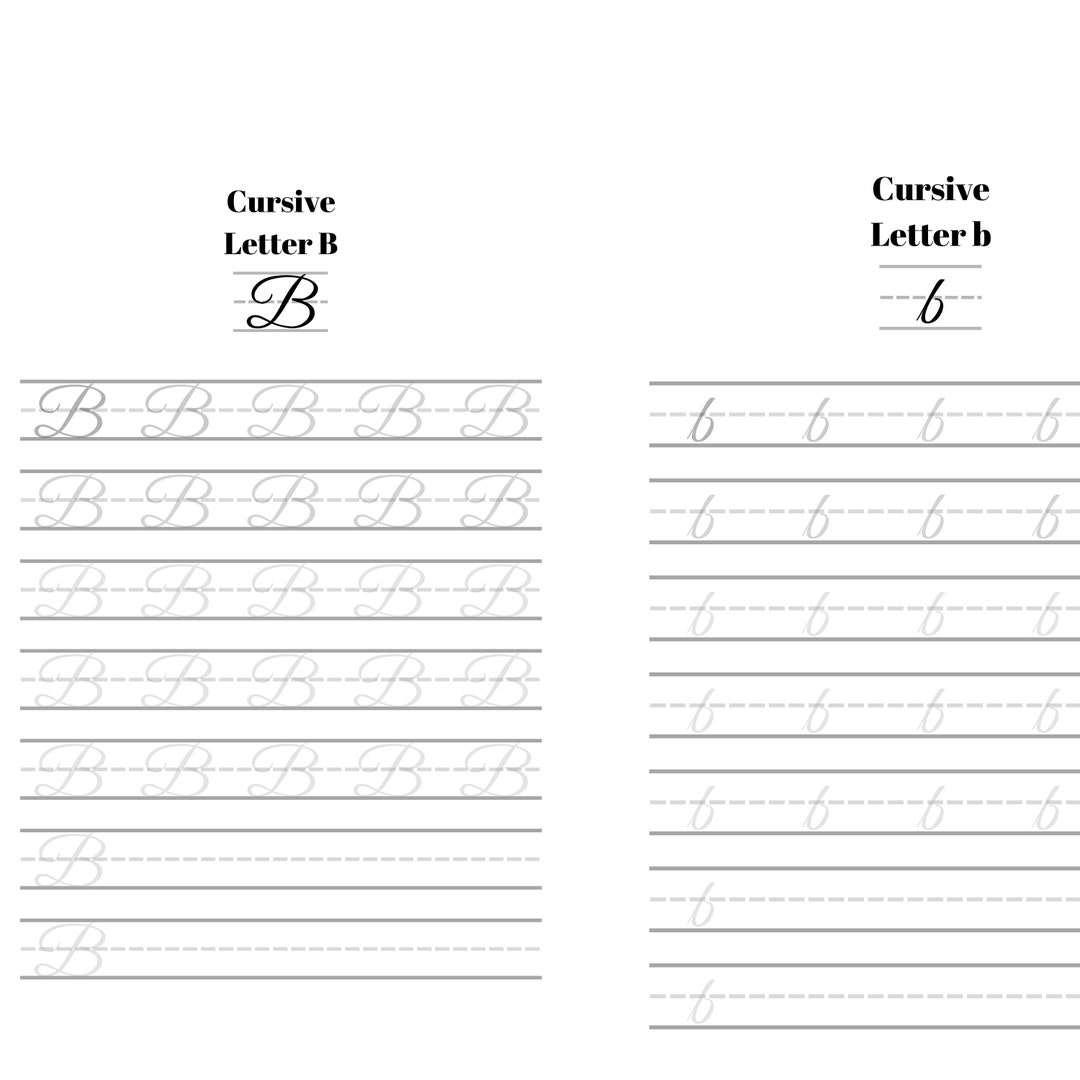 Printable Cursive Worksheets 51 Pages Upper And Lowercase Etsy
