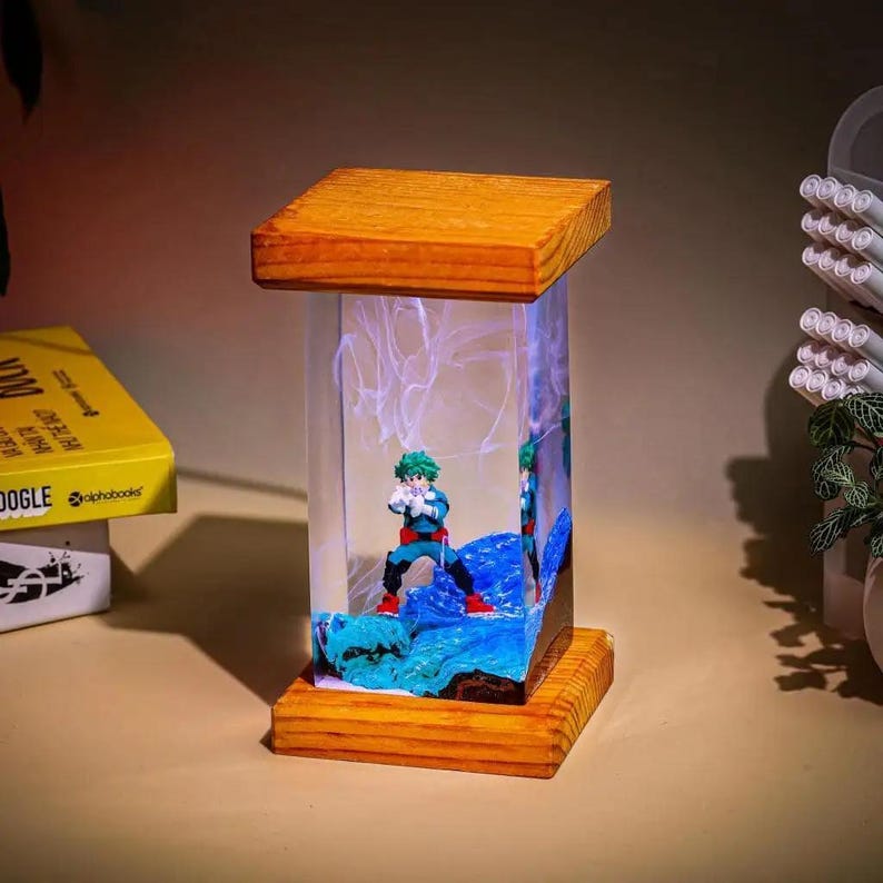 Deku Resin Lamp My Hero Academia Handmade Anime Light Izuku Midoriya ...