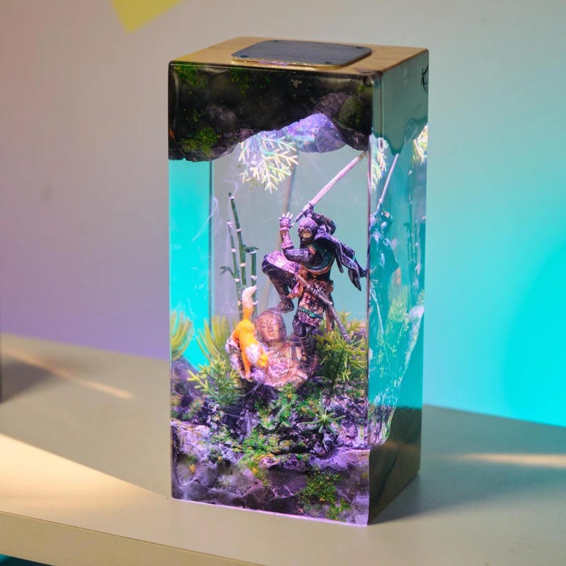 Jin Sakai Ghost of Tsushima Game Epoxy Resin Lamp, Gift for Kid, Gift ...