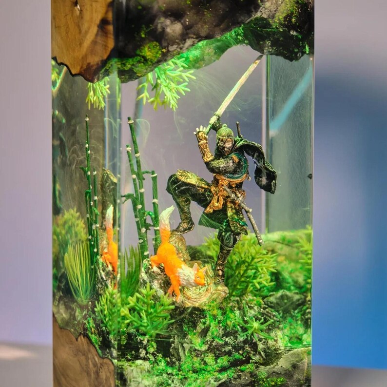 Jin Sakai Ghost of Tsushima Game Epoxy Resin Lamp, Gift for Kid, Gift ...