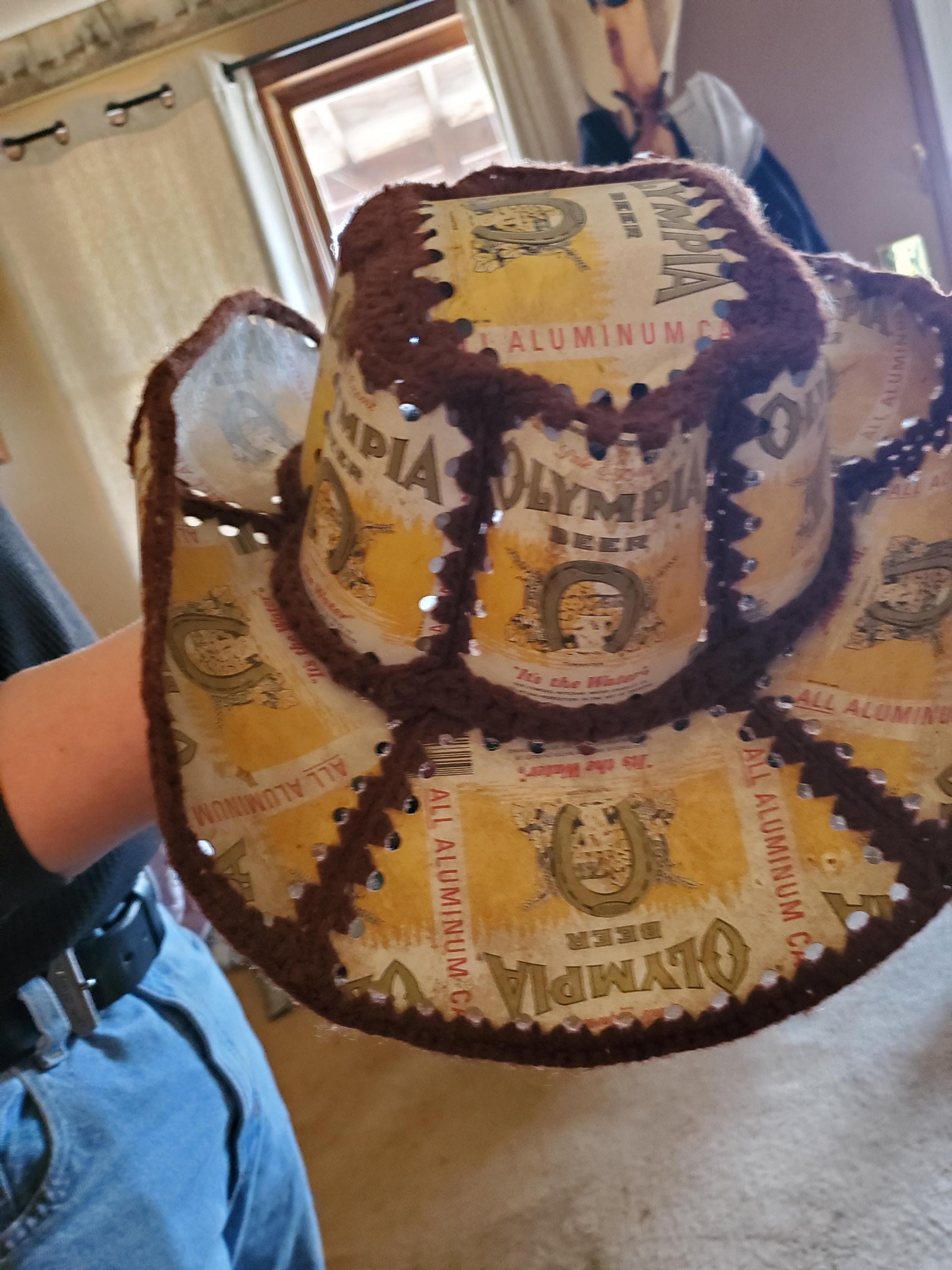 Handmade Olympia Beer Can Hat - Etsy