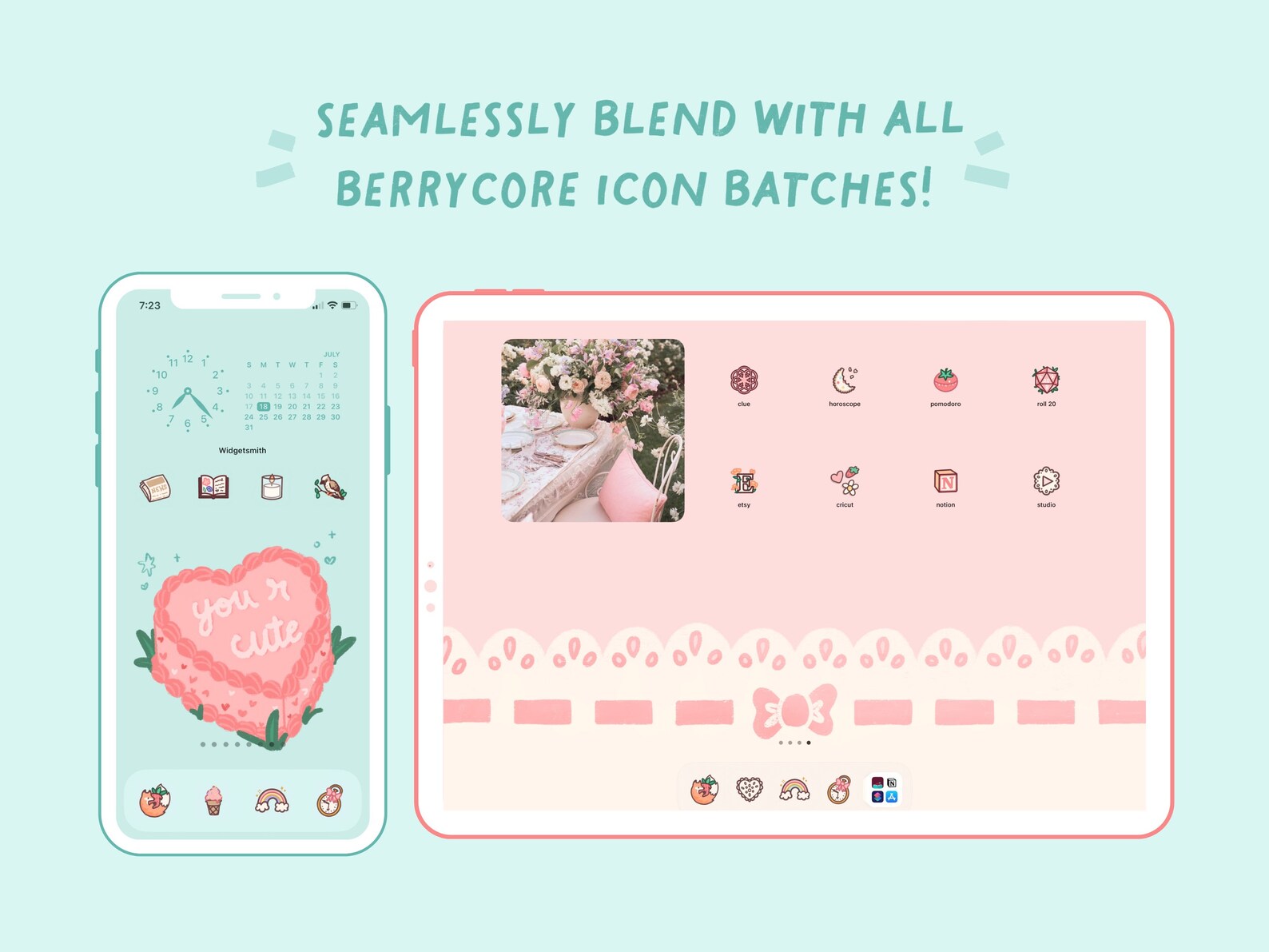 Berrycore Kawaii Icon & Wallpaper Pack | Aesthetic App Icons for Ios ...