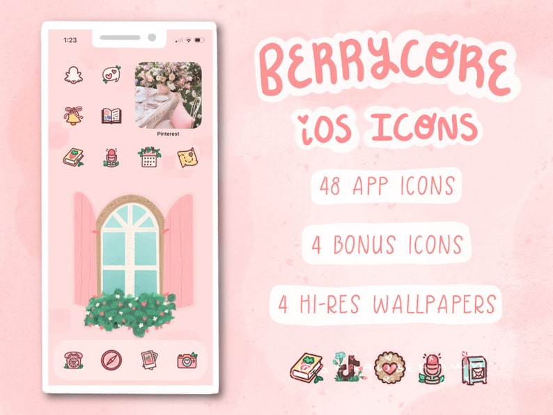 Berrycore Icon & Wallpaper Pack | Cute App Icons for Ios 14 and Android ...