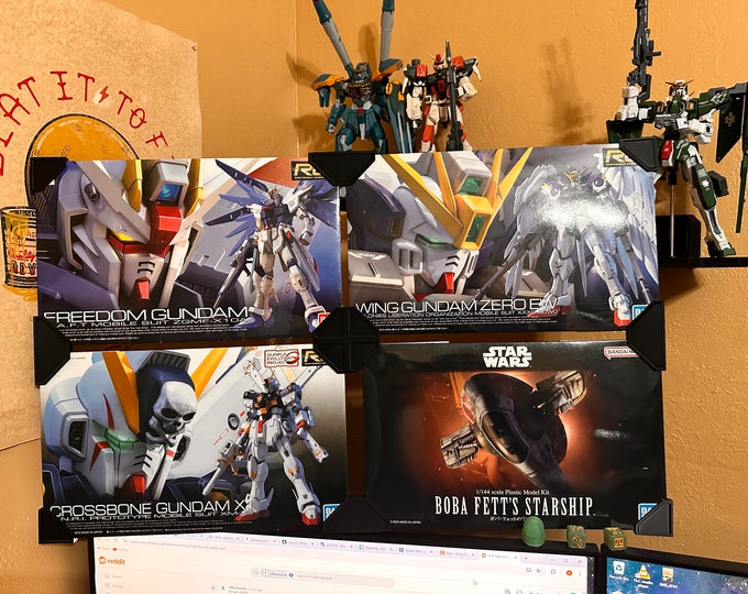 Gundam Model or Any Model Box Display Kit. Corner Clips for Displaying ...
