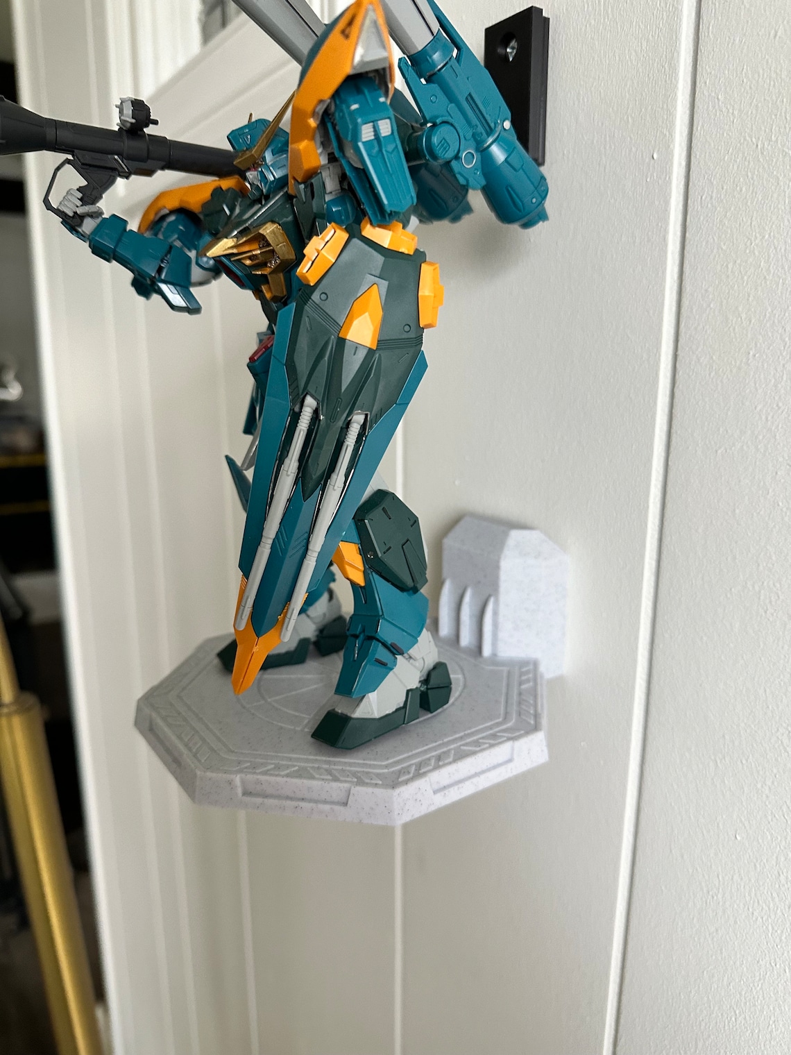 Large Gundam MG 1/100 Scale Floating Display Shelf. Action Figure Stand ...