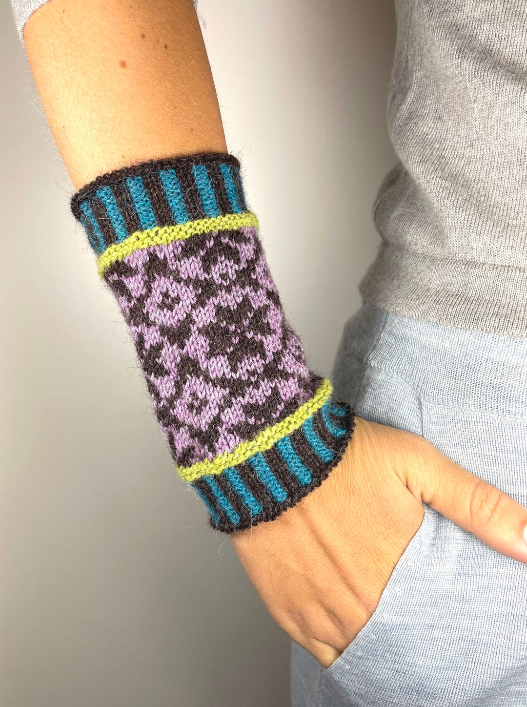 JULE Cuffs Fair Isle Knitted Hand Trend Fashion Autumn Winter Cuffs ...