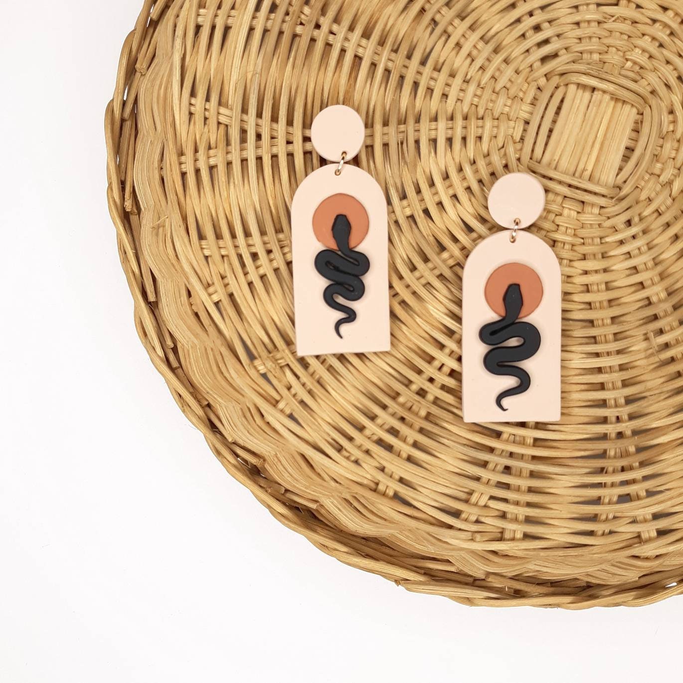 Snake Earrings Handmade Polymer Clay Earrings Kundalini | Etsy