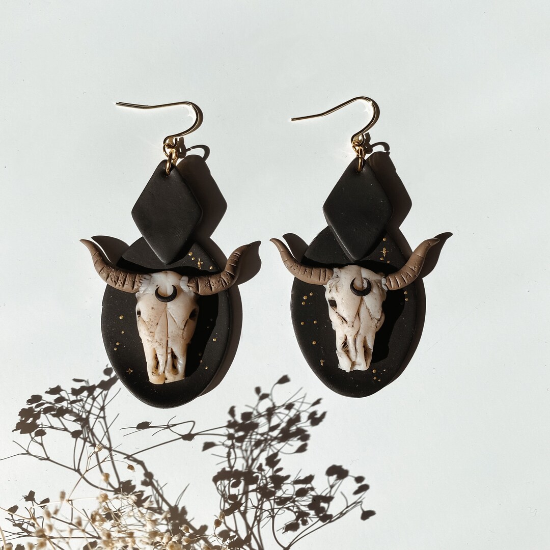 The Zodiac Collection | Taurus Earrings | Bull Skull Earrings ...