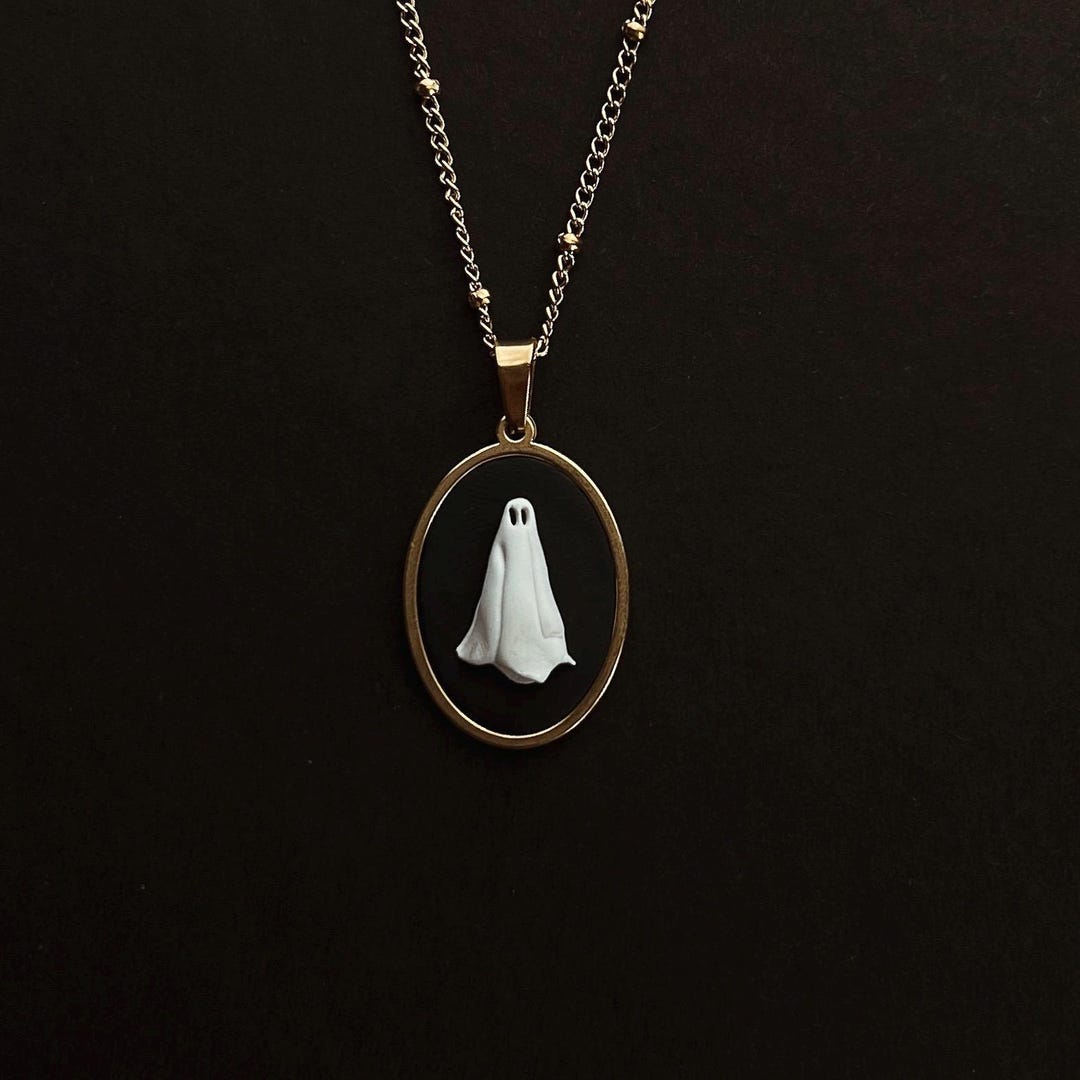 Sheet Ghost Pendant Necklace | Handmade | Polymer Clay - Etsy