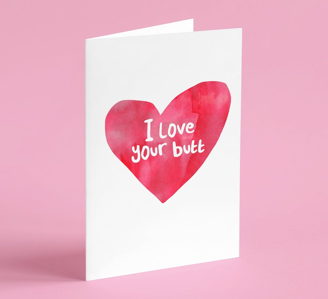 I Love Your Butt Anniversary Card Ts For Couples Cards Etsy