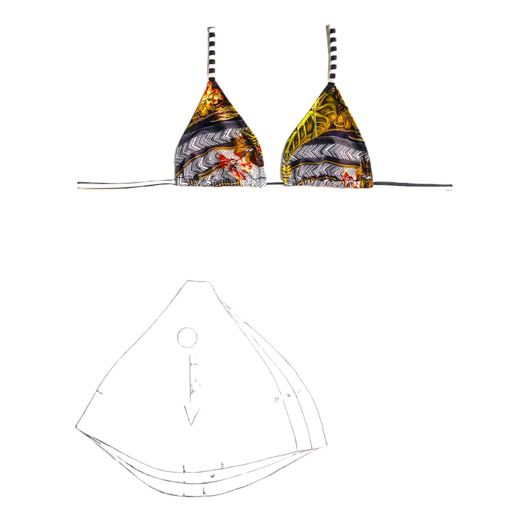 Pdf Pattern Swimwear Triangle Top/ Pdf Sewing Pattern Top/ Triangle Top ...
