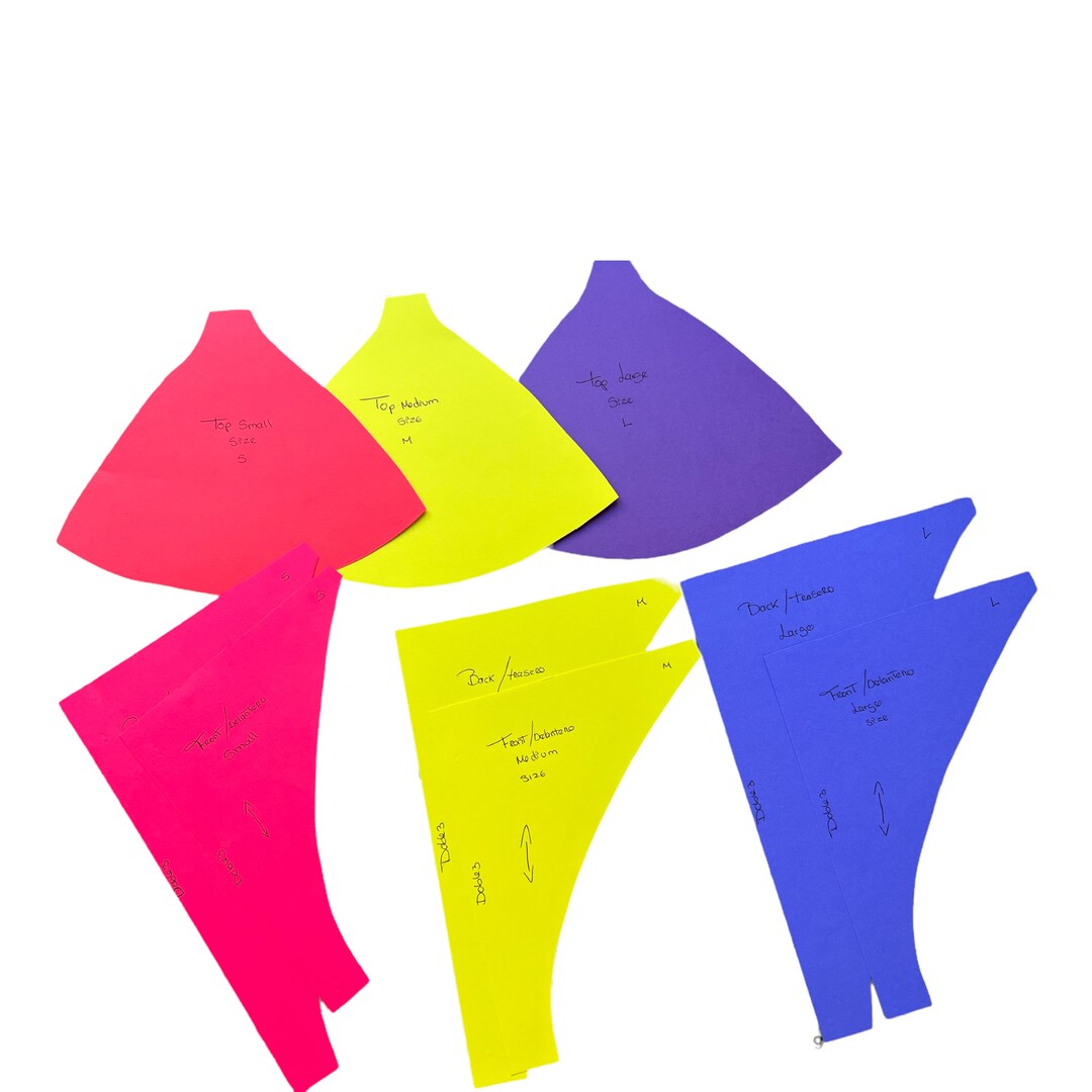 Pattern Set Triangle Top and Bottom Bikini Sizes Small - Medium - Large ...