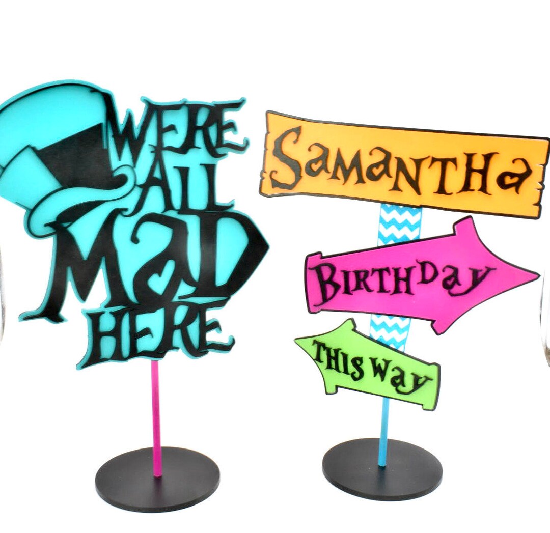Mad Hatter Tea Party Inspired Party Centerpieces, Tea Party Signs ...