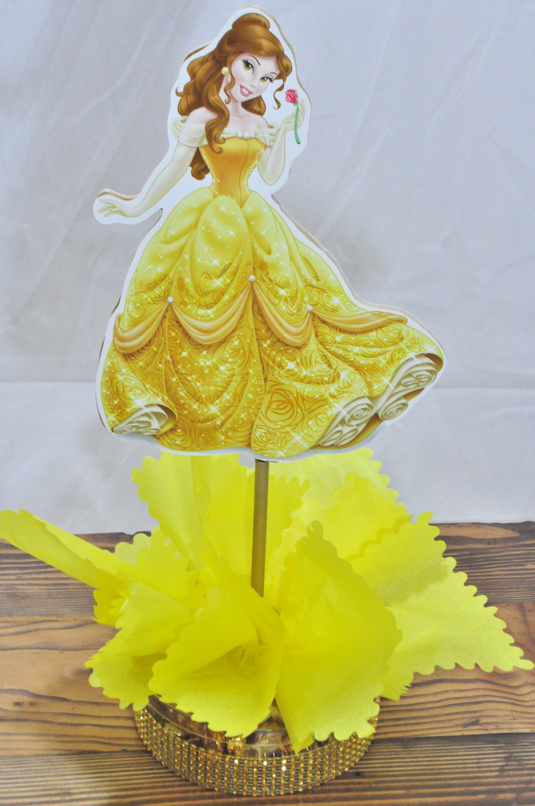 Royal Princess Belle Party Centerpiece, Beauty and the Beast Table ...
