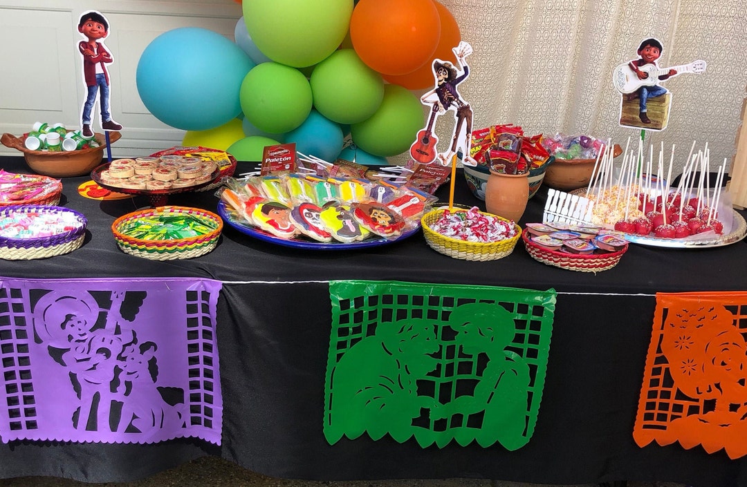 Dia De Los Muertos Plastic Coco Themed Banner Garland Plastic Papel ...