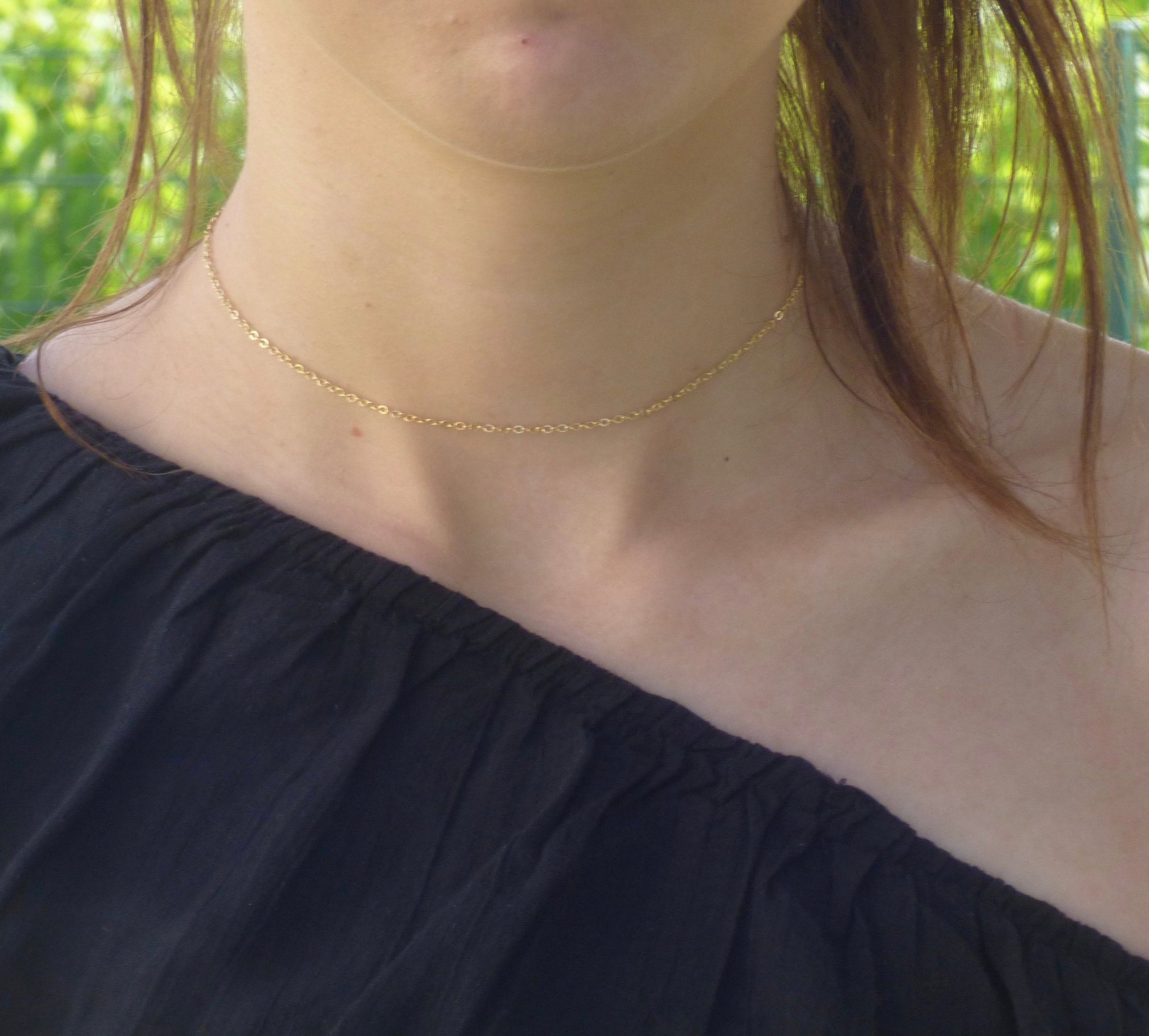 Plain Gold Chain Necklace 14k Gold Filled Chain Cable Chain | Etsy