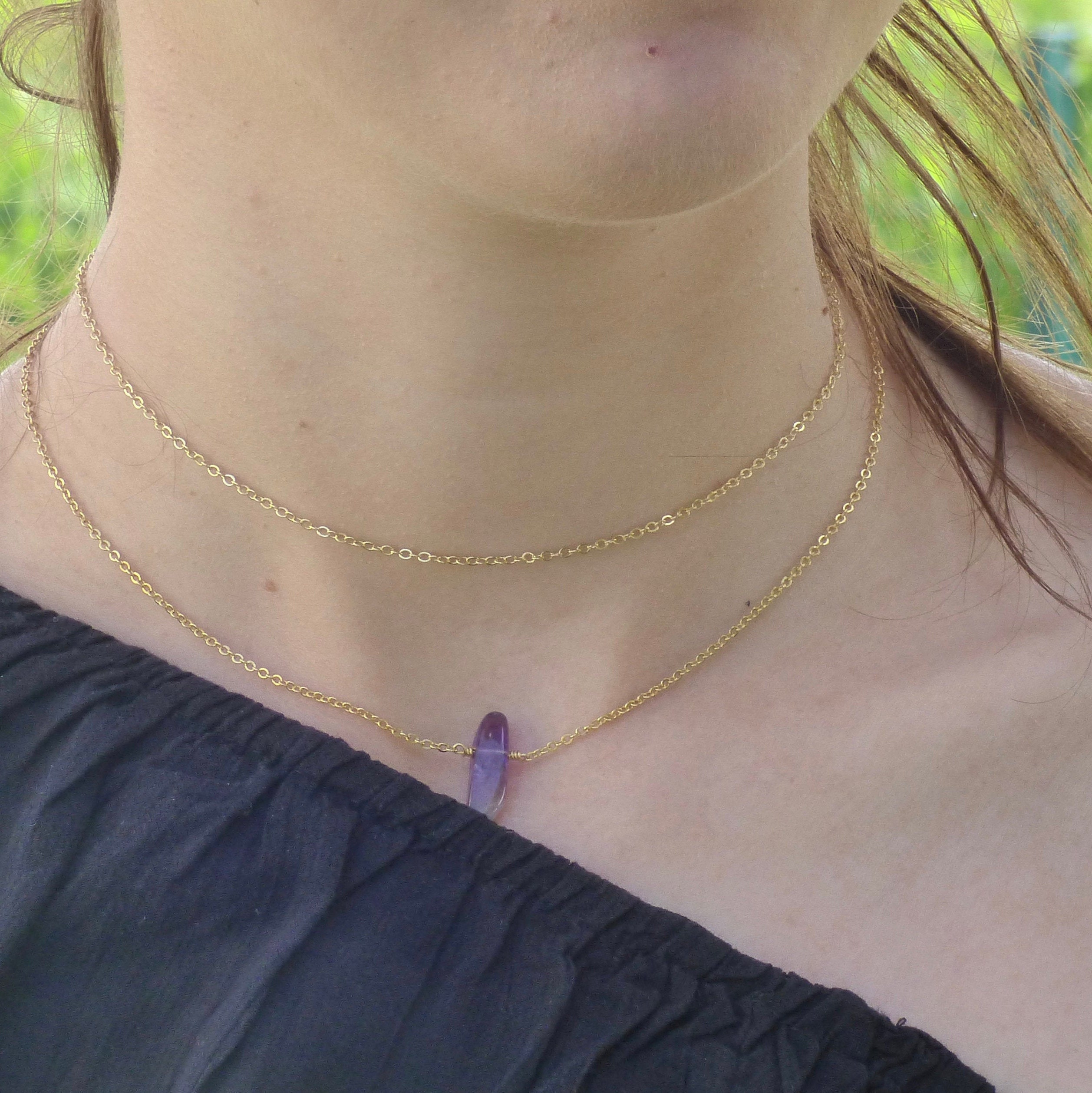 Plain Gold Chain Necklace 14k Gold Filled Chain Cable Chain | Etsy