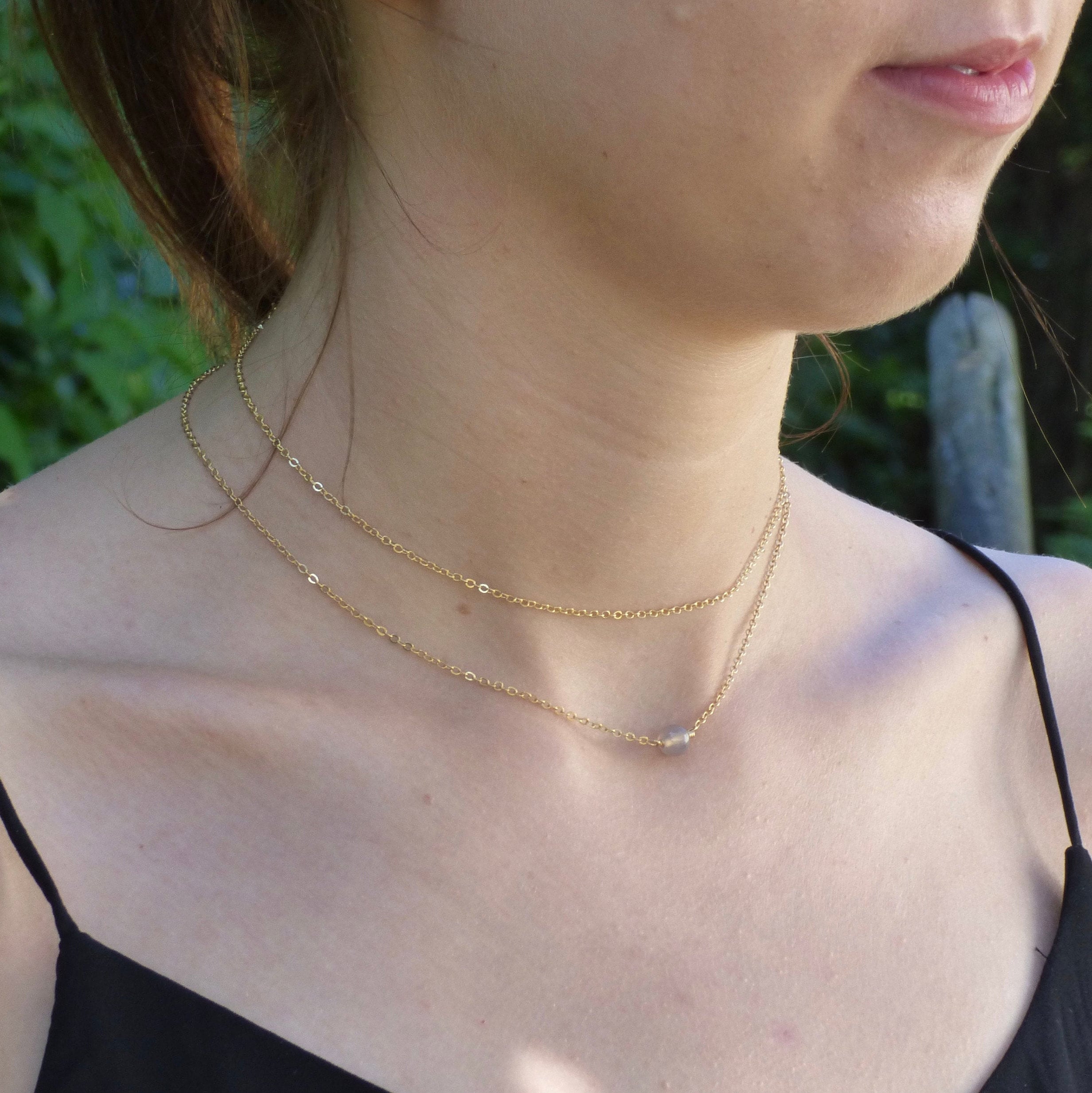 Plain Gold Chain Necklace 14k Gold Filled Chain Cable Chain | Etsy