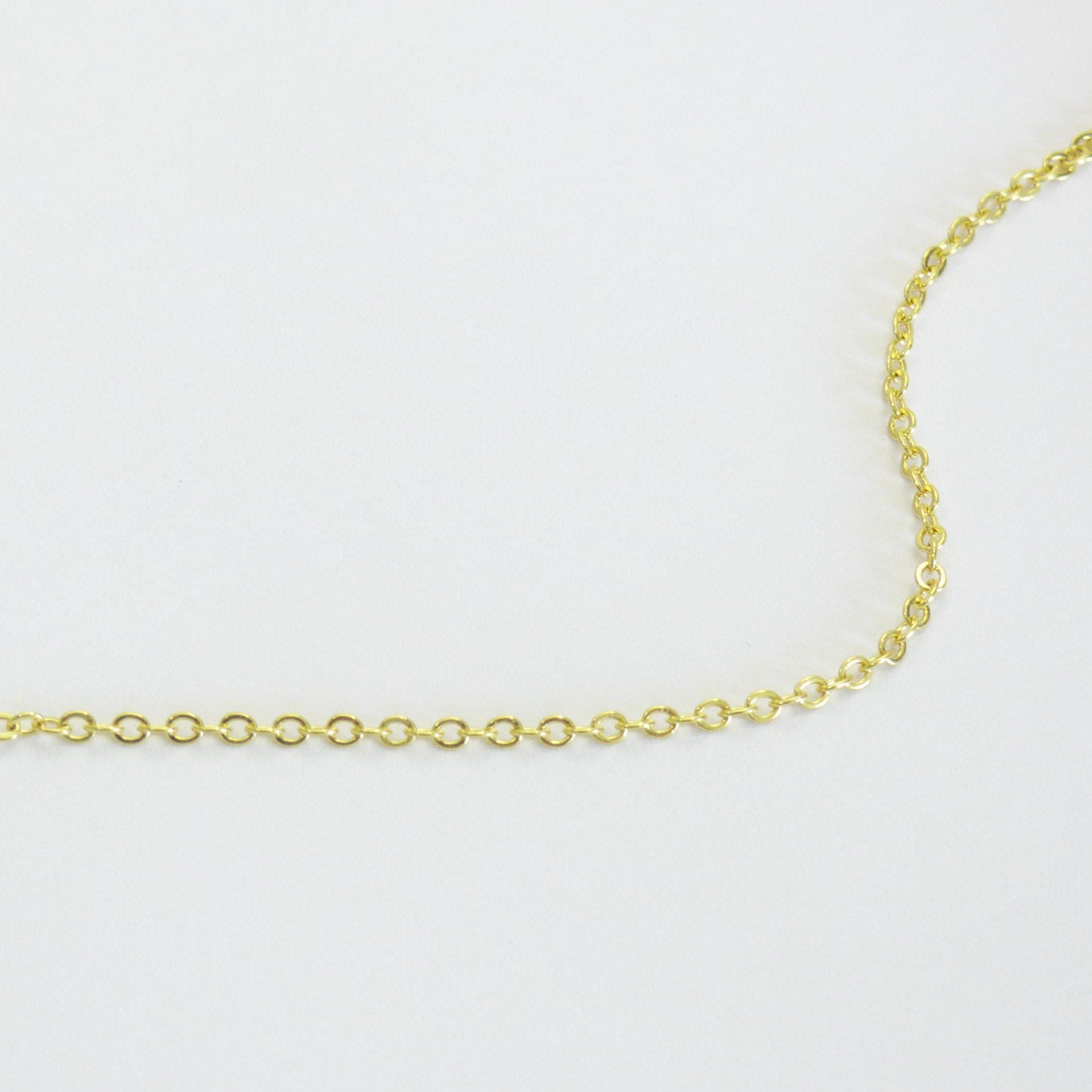 Plain Gold Chain Necklace 14k Gold Filled Chain Cable Chain | Etsy