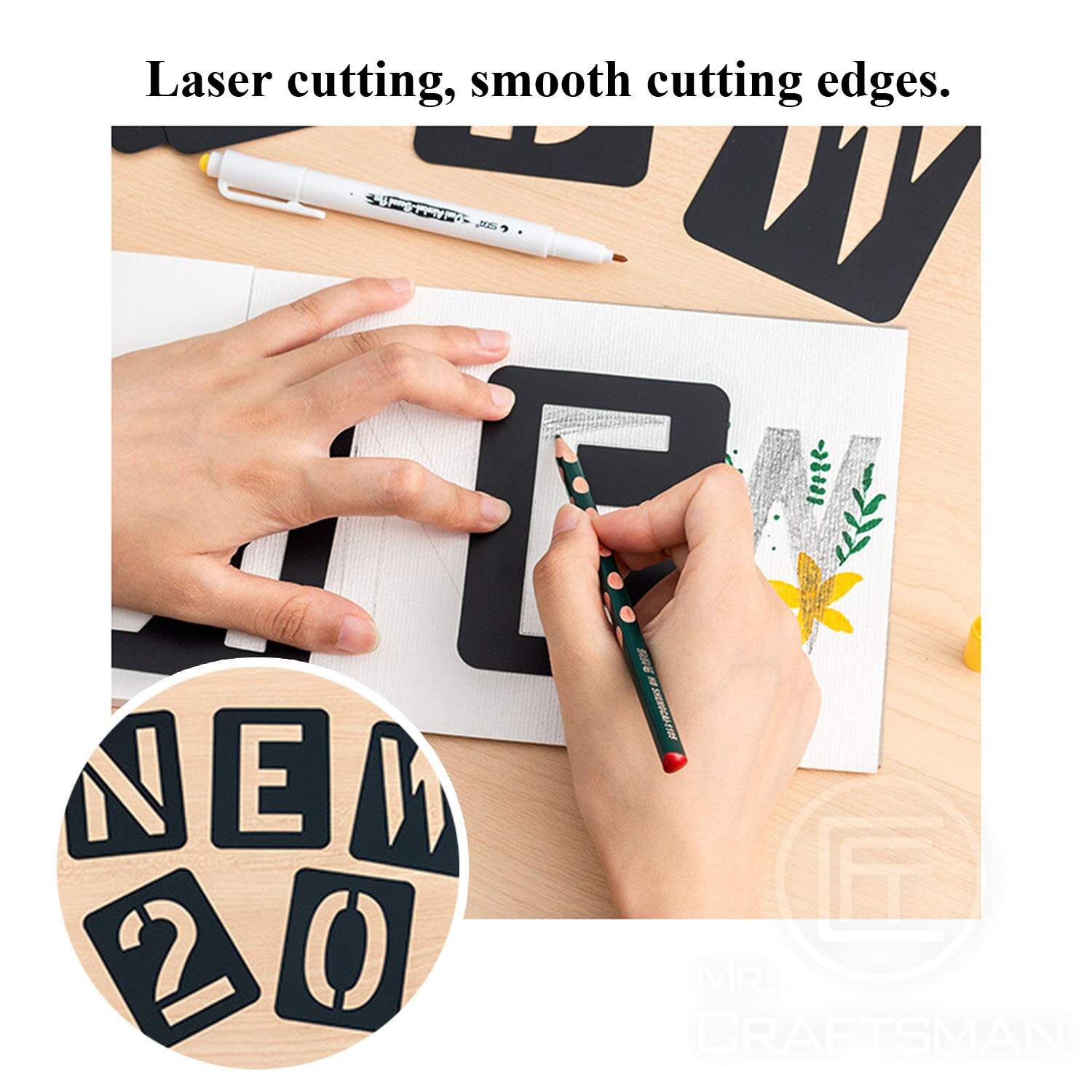 42 Cards Set Numbers & Alphabet Hollow Stencil Templates, Great for DIY ...