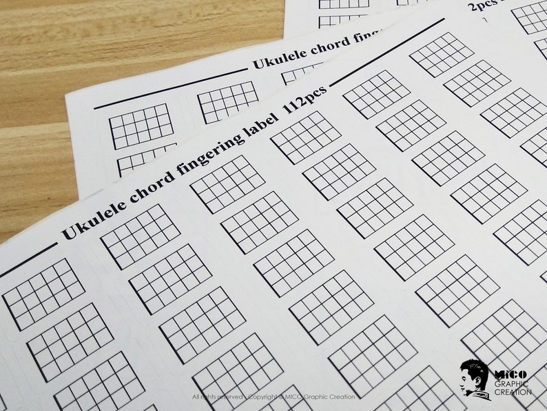 Stickers Pack of Ukulele Tablature Label Stickers Pack for Ukulele ...