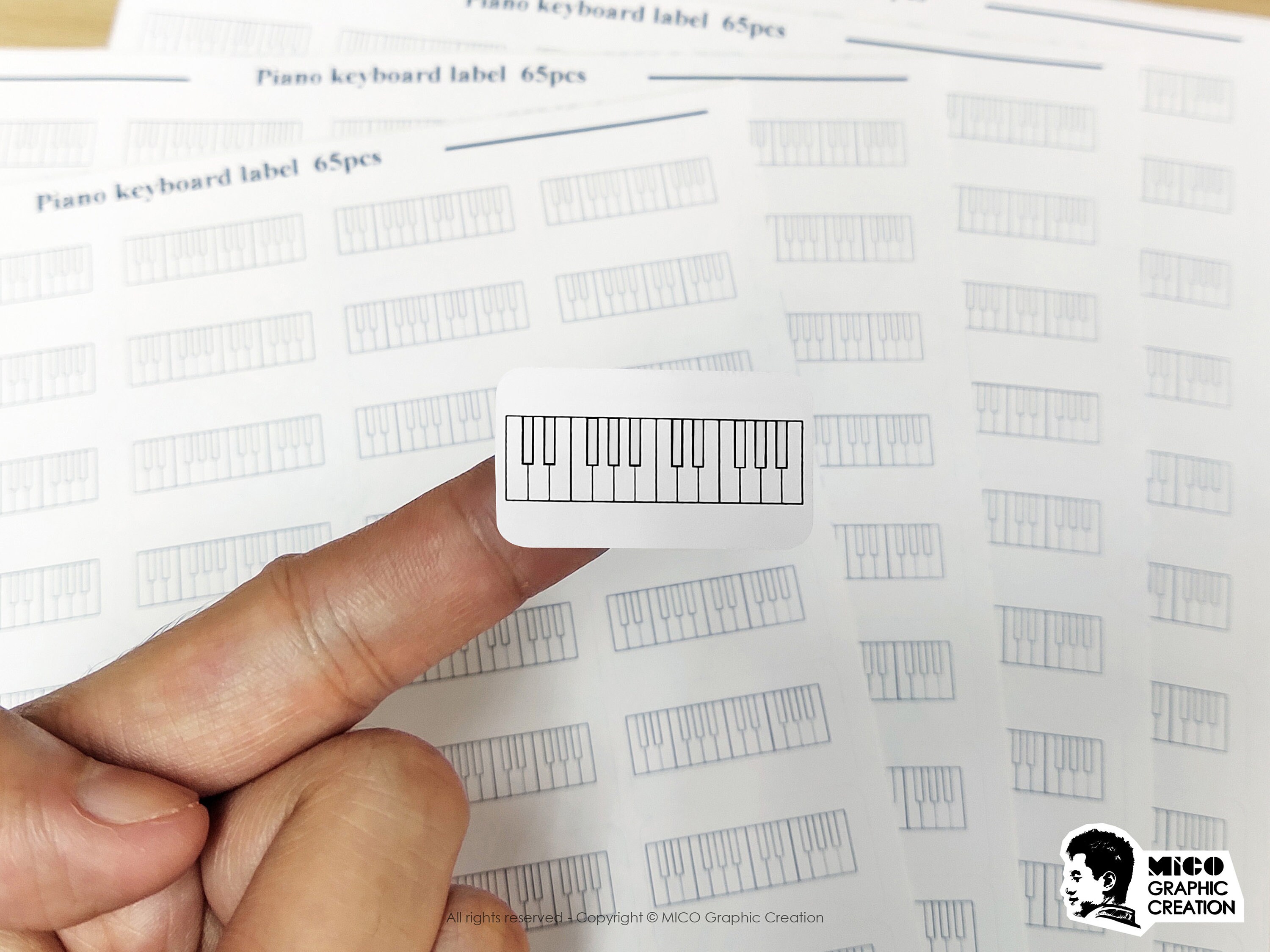 Piano Keyboard Fingering Label Stickers for Music Learning and Teaching ...