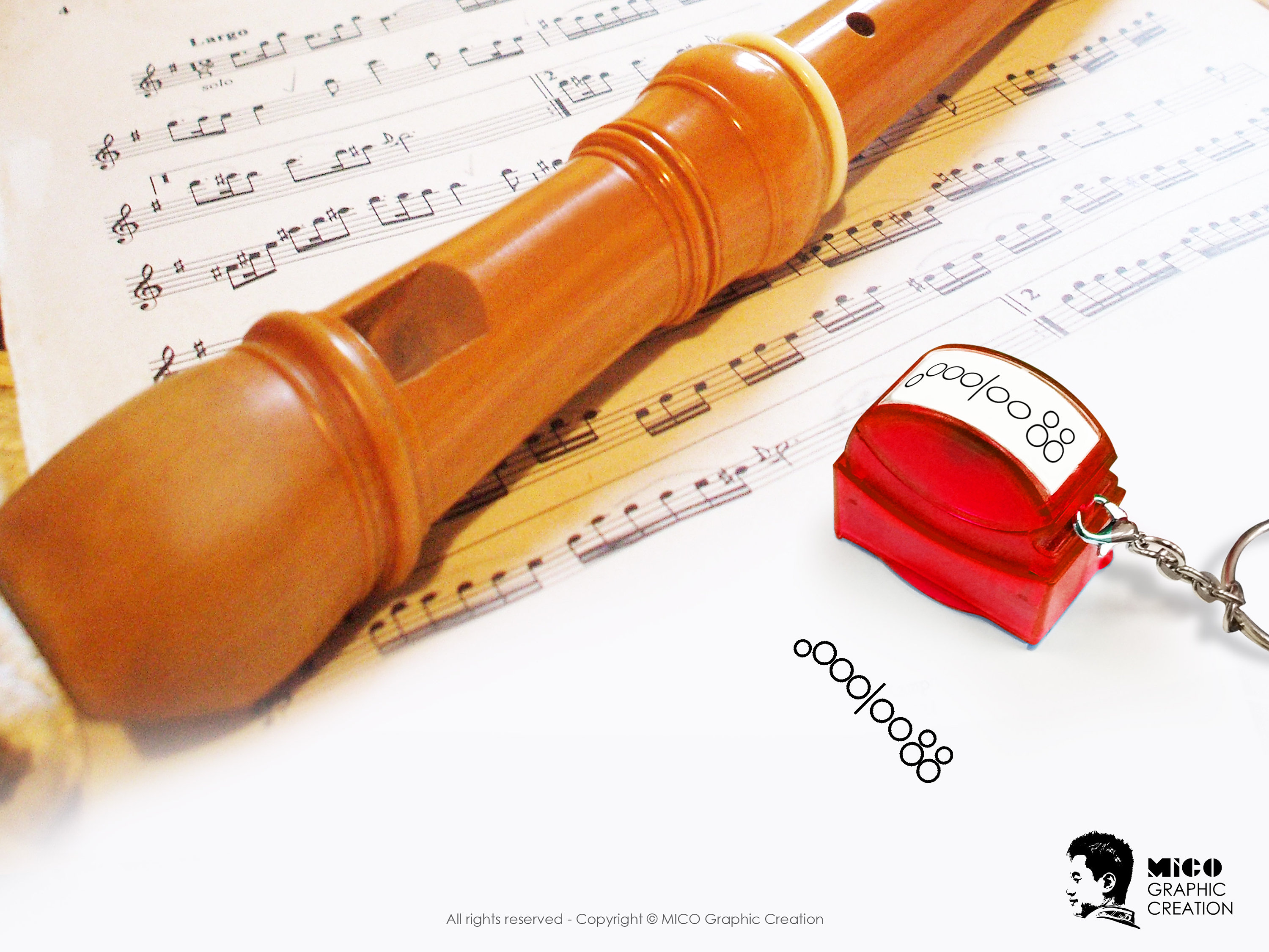 24mm X 7mm Self Ink Stamp, Recorder Chord Stamp, Recorder, Fingering ...