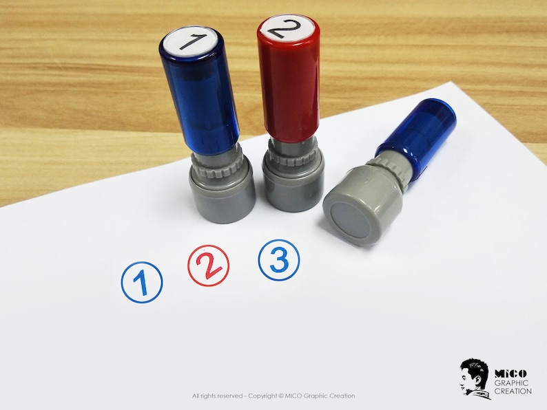 Mini Round Self-inking Circle - 1cm Number and Alphabet Stamp, FREE ...