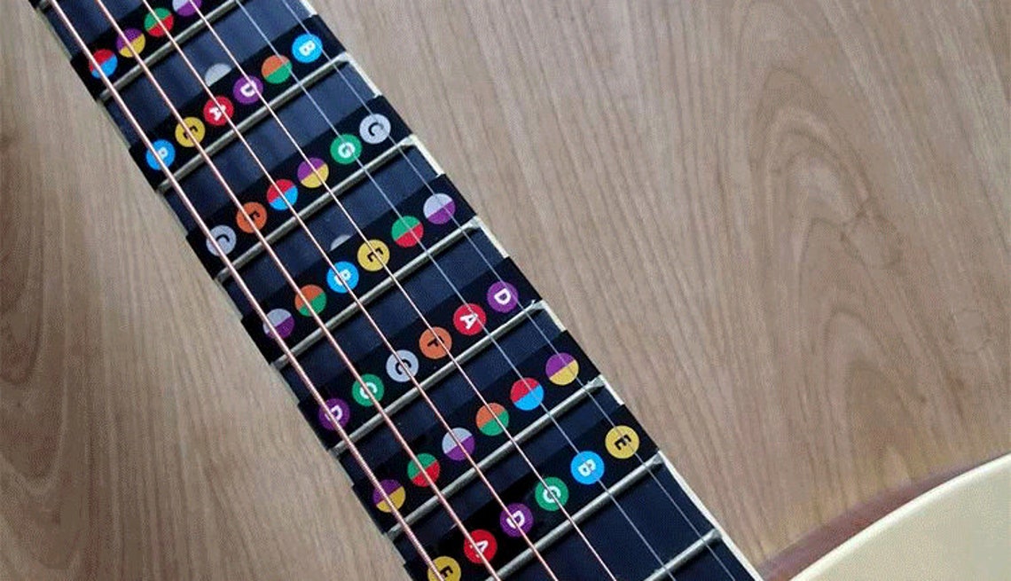 1 PCS Guitar Fretboard Notes Map Labels Sticker Fingerboard - Etsy Hong ...