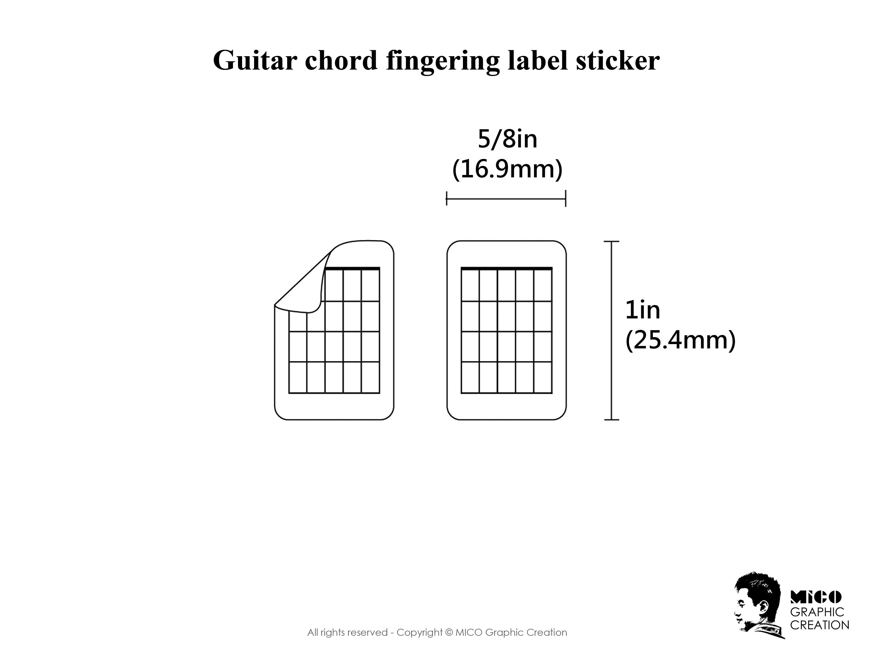 Guitar Tablature Label Stickers Pack for Acoustic Guitar, Electric ...