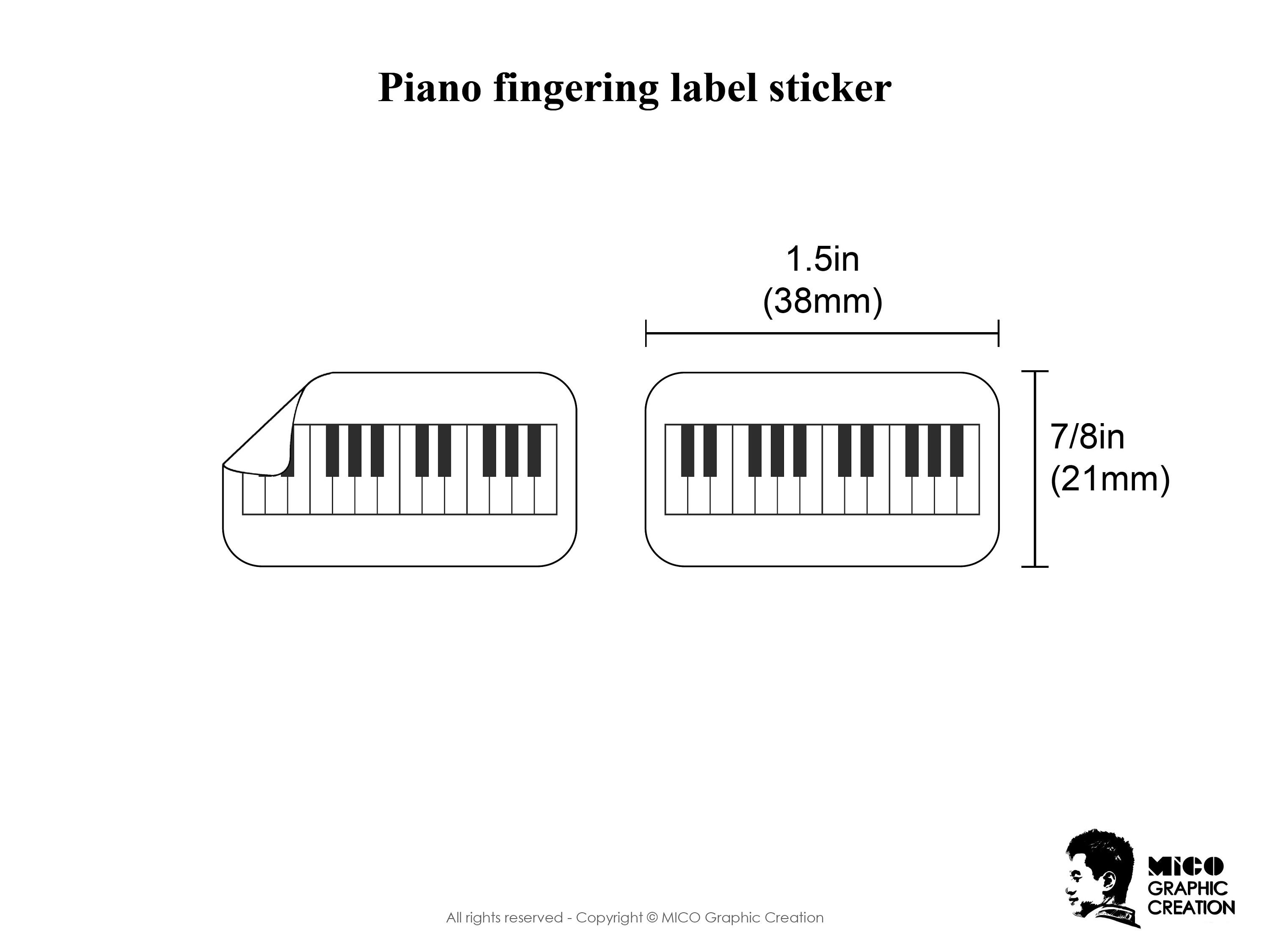 Piano Keyboard Fingering Label Stickers for Music Learning and Teaching ...