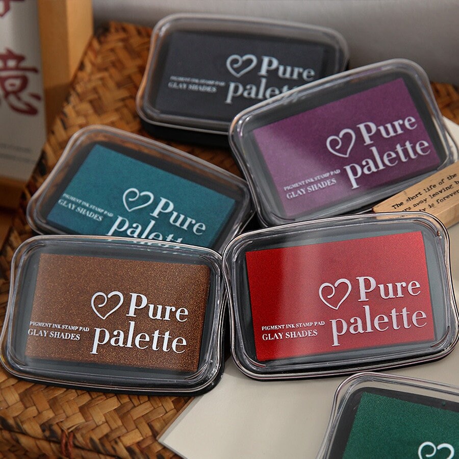 12 Colors Large Size Inkpad for Stamp DIY Crafts Scrapbooking Ink Pads ...