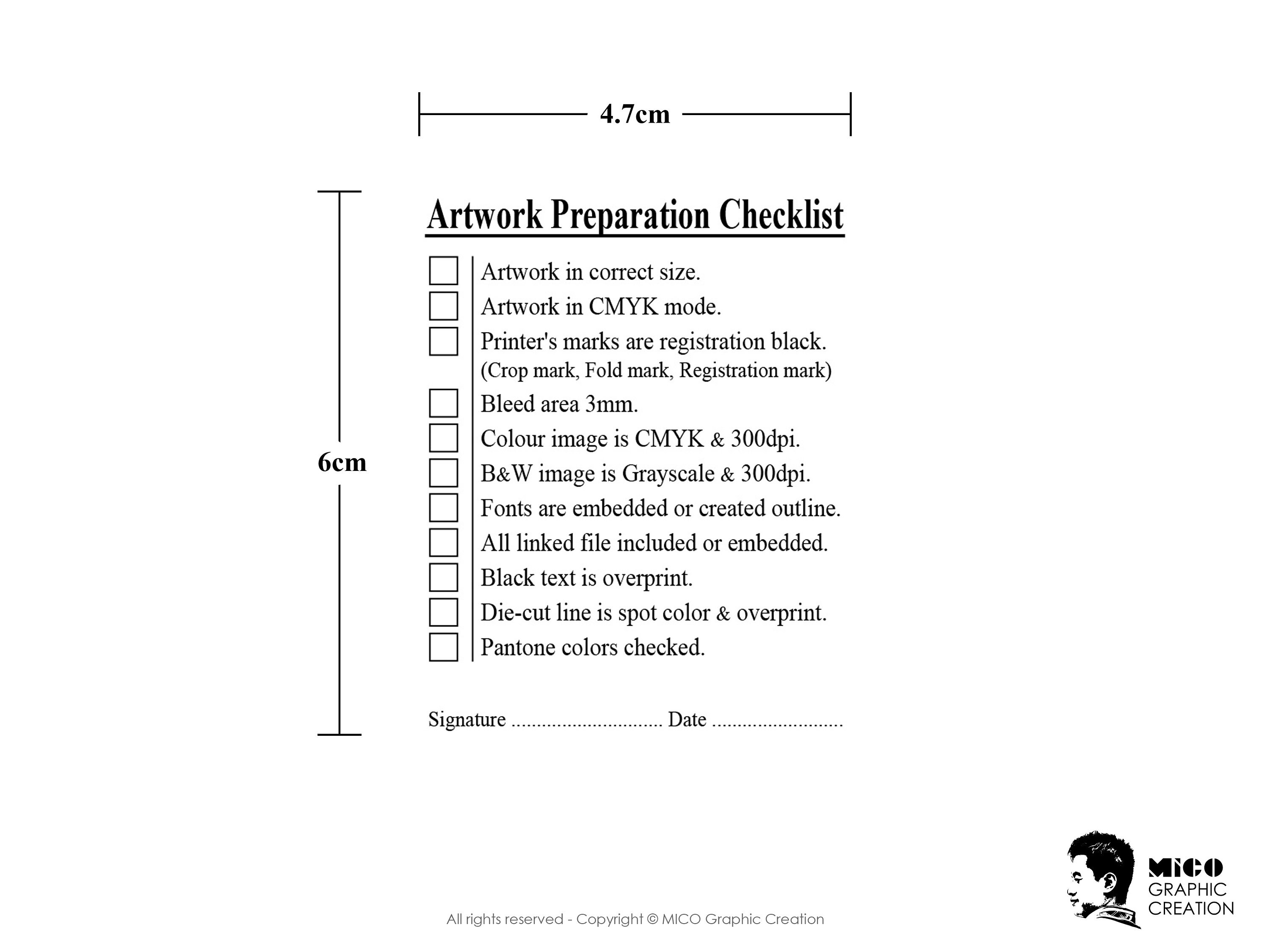 Artwork Preparation Check List Self Ink Stamp, Great Tool for Graphic ...