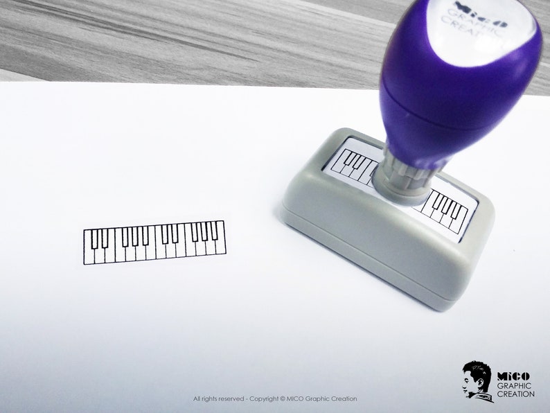 37mm X 10mm Self Ink Stamp, Piano Chord Stamp, Piano Keyboard ...