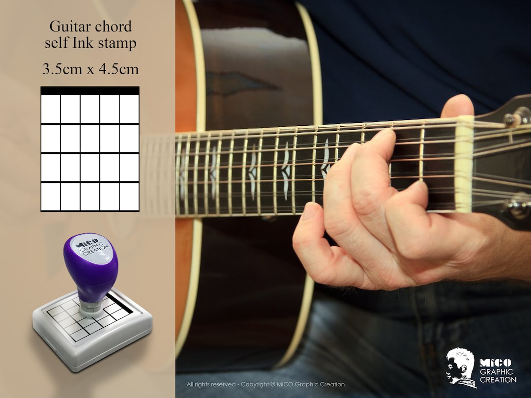Guitar Chord Self Ink Stamp for Learning Acoustic Guitar, Electric ...