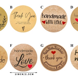 25mm / 1 Inch Kraft Paper Stickers Scrapbook Gift Stationery - Etsy