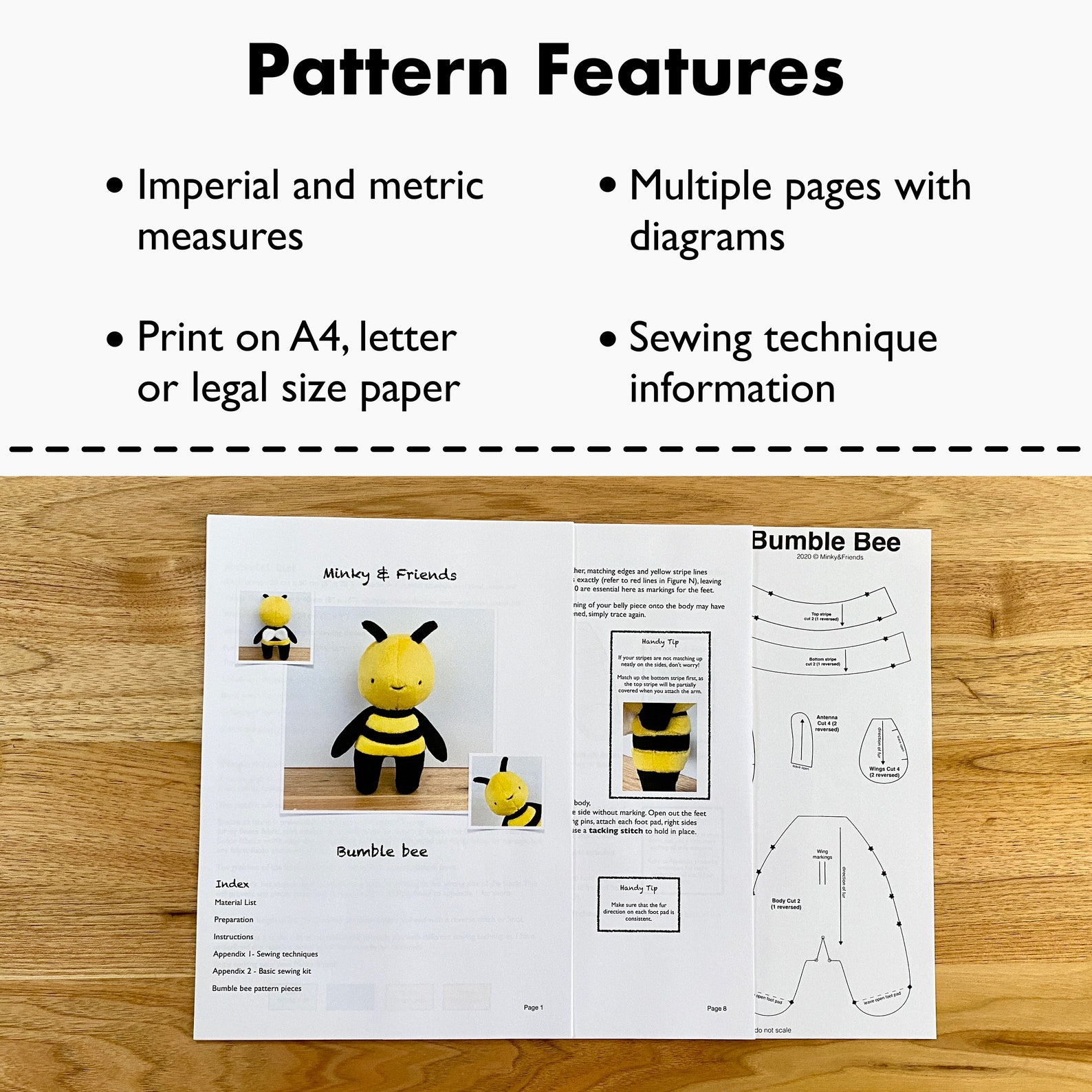 Bumble Bee Sewing Pattern Bee Soft Toy Pattern Bumble Bee - Etsy Australia