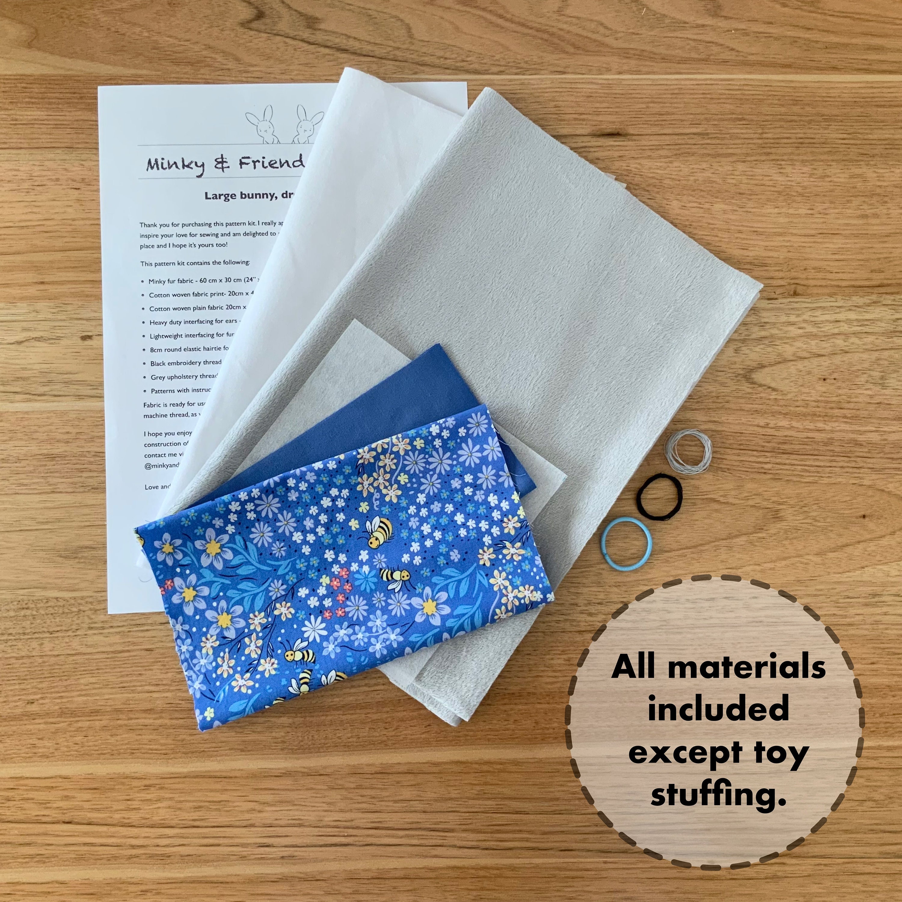 Bunny Rabbit Sewing Pattern Kit DIY Toy Doll Sewing Kit | Etsy